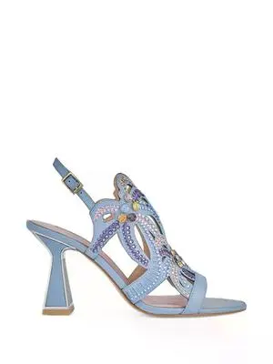 KAT MACONIE Kiawa Crystal-embellished Cut-out Sandals - Blue