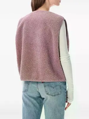 American Vintage Fleece-texture Logo-patch Vest - Purple