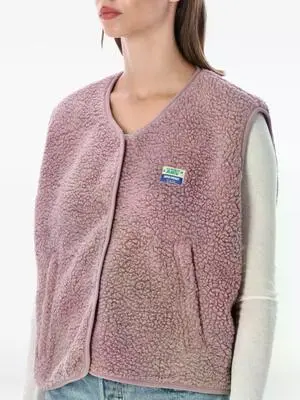 American Vintage Fleece-texture Logo-patch Vest - Purple