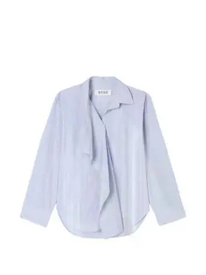 RÓHE Draped-panel Striped Shirt