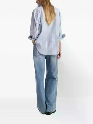 RÓHE Draped-panel Striped Shirt