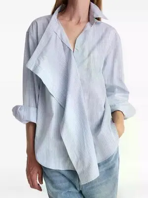RÓHE Draped-panel Striped Shirt