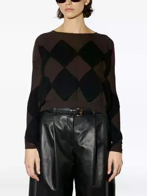 Liviana Conti Argyle-pattern Boat-neck Sweater