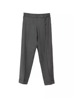 WHYCI Elasticated-waistband Turned-up-cuff Trousers