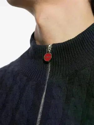 Kiton Cable-knit Zip-up Cardigan