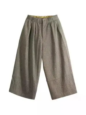 UMA WANG Chevron-pattern Pleated Trousers