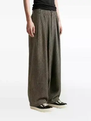 UMA WANG Chevron-pattern Pleated Trousers