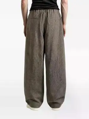 UMA WANG Chevron-pattern Pleated Trousers