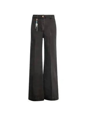 FRACOMINA Charm-detail Wide-leg Jeans - Black