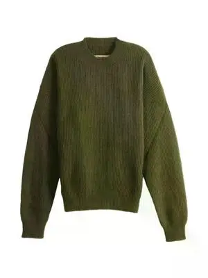 UMA WANG Ribbed-knit Crew-neck Sweater - Green