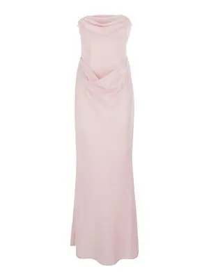 ROTATE BY BIRGER CHRISTENSEN ROTATE BY BIRGER CHRISTENSEN Draped Tech Fabric Maxi Dress Multicolor