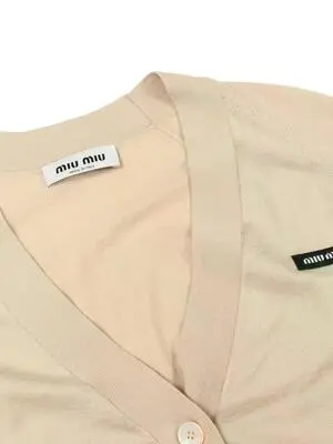 Miu Miu Logo V-neck Cardigan