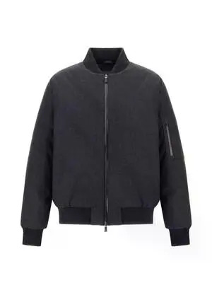 Herno Water-repellent Flannel Bomber Jacket - Grey