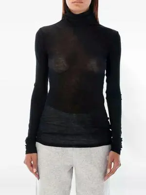 American Vintage Massachusetts Roll-neck Long-sleeve T-shirt - Black