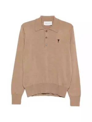 AMI Paris De Coeur Polo Shirt - Neutrals