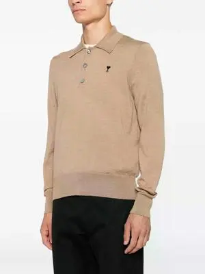 AMI Paris De Coeur Polo Shirt - Neutrals