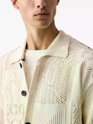 Scotch & Soda Multi-stitch Patchwork Cable-knit Cardigan