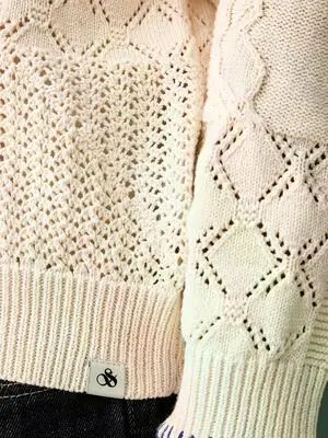 Scotch & Soda Multi-stitch Patchwork Cable-knit Cardigan
