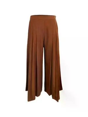 Issey Miyake Pleated Palazzo Pants - Brown