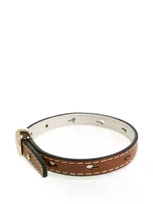 Tory Burch Logo-plaque Leather Bracelet