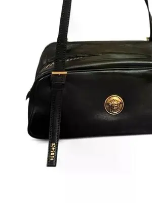 Versace Medusa-plaque Leather Shoulder Bag - Black