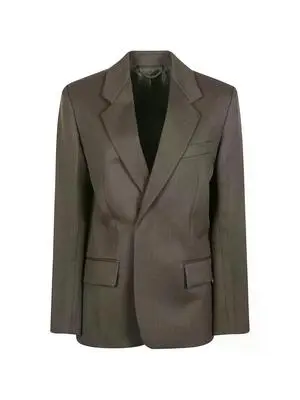 Victoria Beckham Twill Single-breasted Blazer - Green