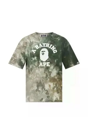 A BATHING APE Tie-dye Logo-print T-shirt - Green