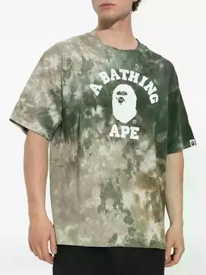 A BATHING APE Tie-dye Logo-print T-shirt