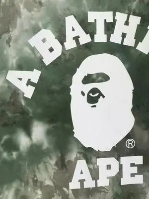 A BATHING APE Tie-dye Logo-print T-shirt