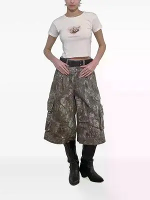 VIVAMUS Graphic-print Cropped T-shirt - White