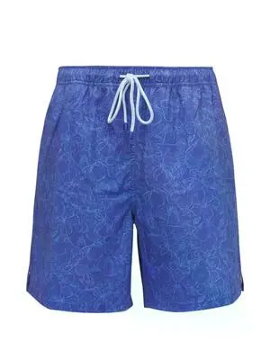 Peter Millar Floral-print Swim Shorts - Blue