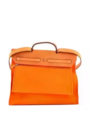 Hermès Herbag Zip Leather And Toile 39 Satchel