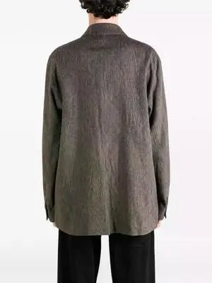 UMA WANG Chevron-pattern Notch-lapels Jacket - Grey