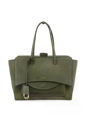 HIDESINS L Flap Suede Logo-print Tote Bag
