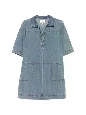 MAISON123 Blanche Lace-up Mini Dress - Blue