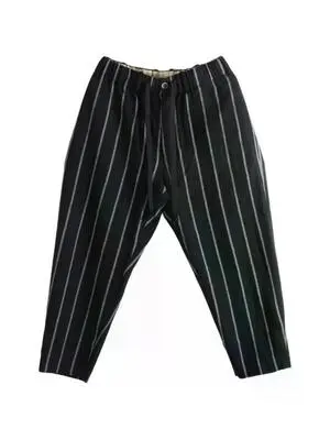 UMA WANG Vertical-stripe Drawstring Trousers - Black