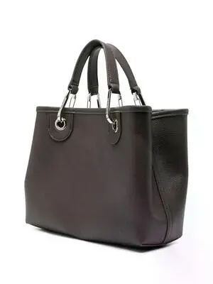 Emporio Armani Grained-effect Logo-print Tote Bag - Grey