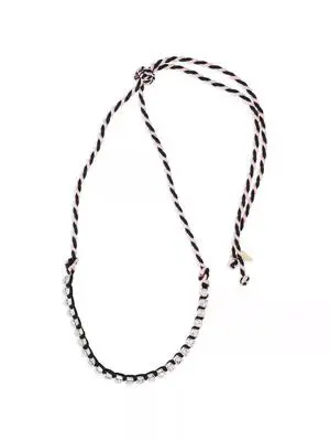 FORTE_FORTE Braided Crystal-embellished Necklace - Black