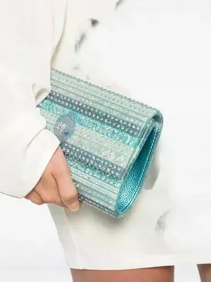 Kurt Geiger Eagle Crystal-embellished Clutch Bag - Blue