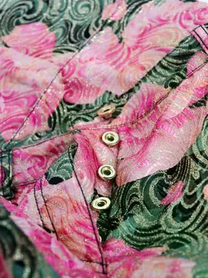 Rabanne Metallic Floral-print Trousers