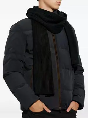 Paul & Shark Ribbed-knit Scarf - Black