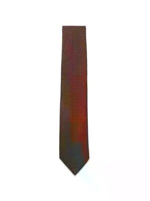 Canali Geometric-pattern Tie - Brown