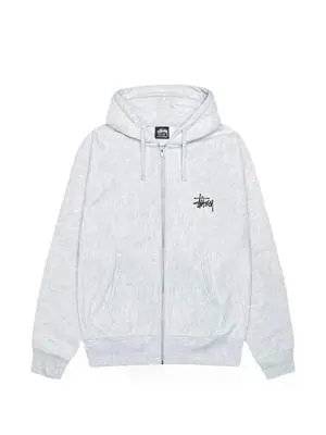 StÜssy Logo-print Zip-fastening Hoodie - Grey