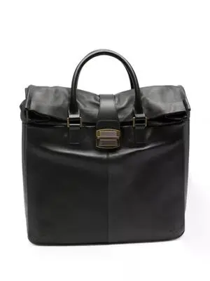 Emporio Armani Leather Buckle-fastening Tote Bag - Black