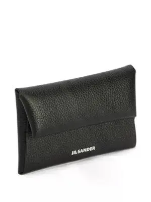 JIL SANDER Folded Grained-leather Envelope Coin Purse And Card Holder With Embossed Logo