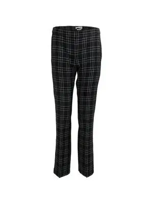 Alexander McQueen Checked Wool Trousers - Black