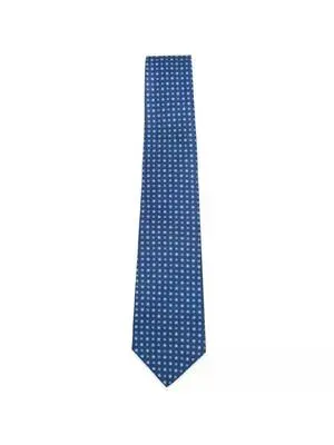 Kiton Geometric-print Tie - Blue
