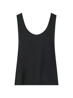 PATRICK ASSARAF Silk Scoop-neck Tank Top - Black