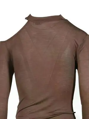 VIVAMUS Gathered Cold-shoulder Top