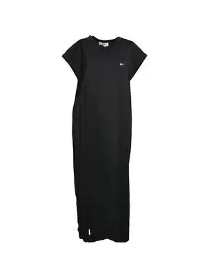 SOLOTRE Logo-print Cap-sleeve Maxi Dress